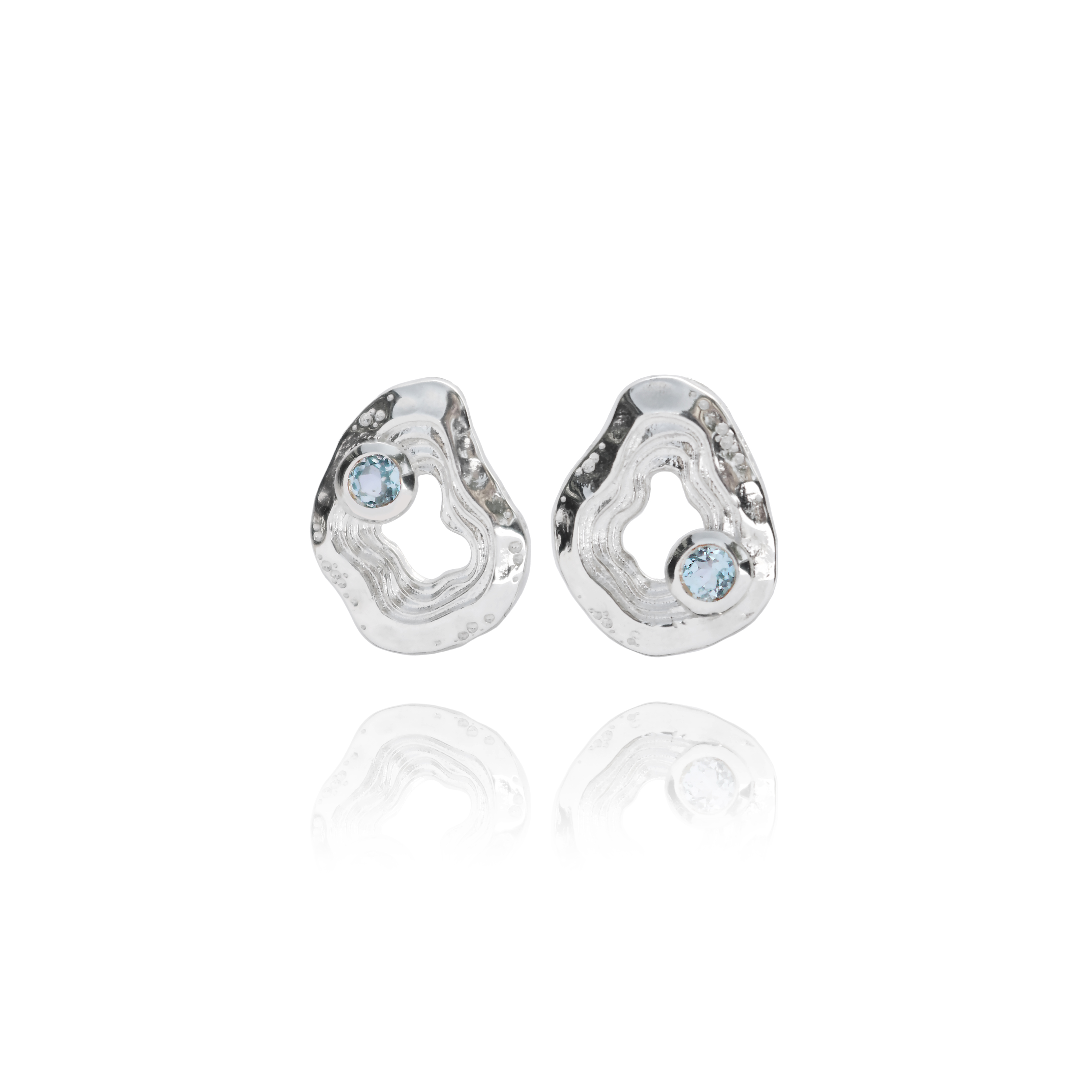Oasis Ear Studs - Silver - BoldB